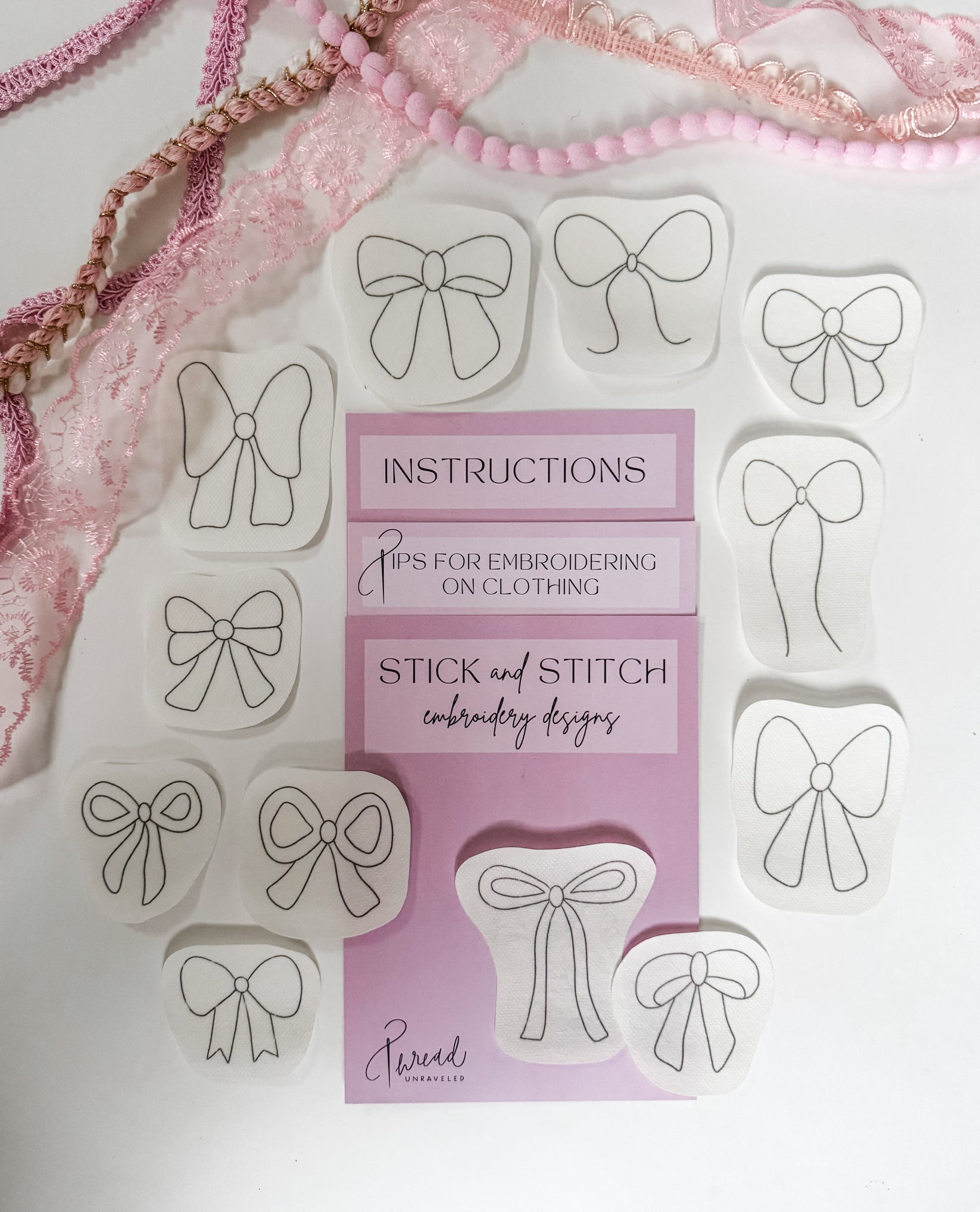 Bows Stick and Stitch, Kit, and PDF Pattern – threadunraveled