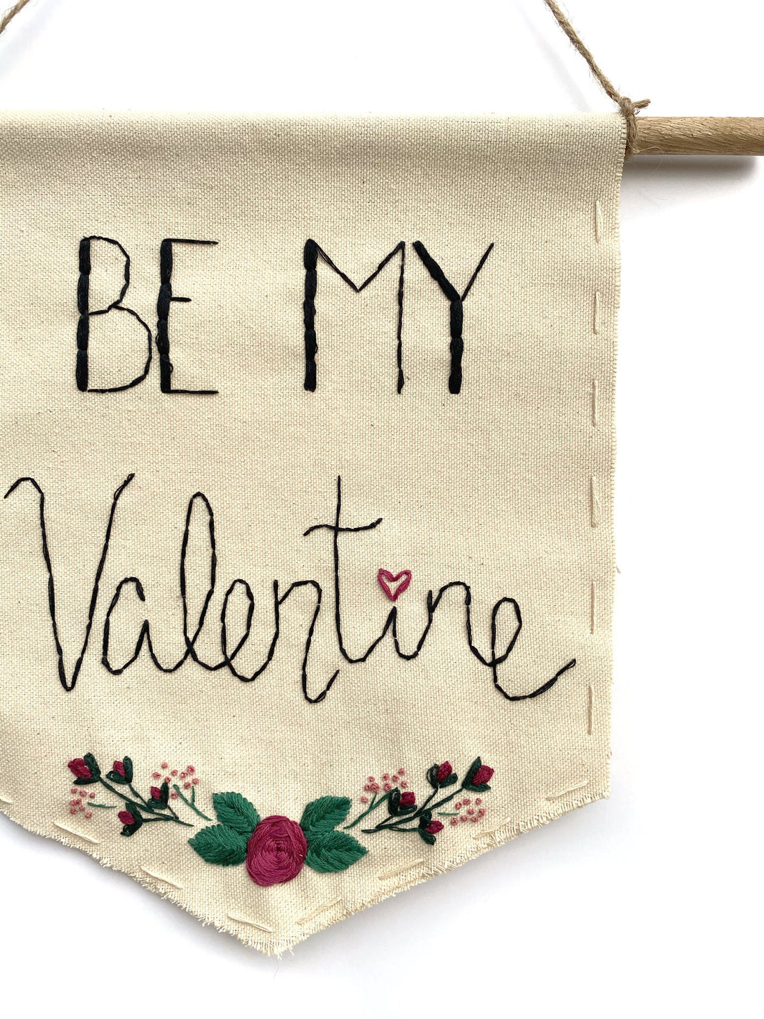 Be My Valentine Hanging Banner PDF Embroidery Pattern – threadunraveled