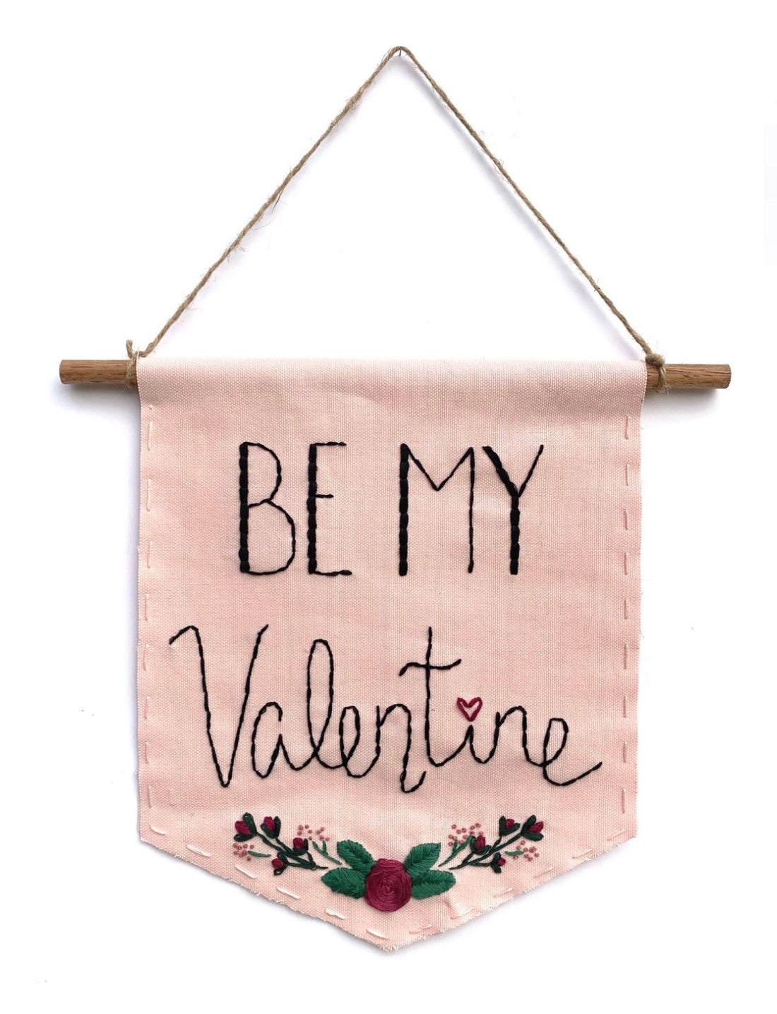 Be My Valentine Hanging Banner PDF Embroidery Pattern – threadunraveled